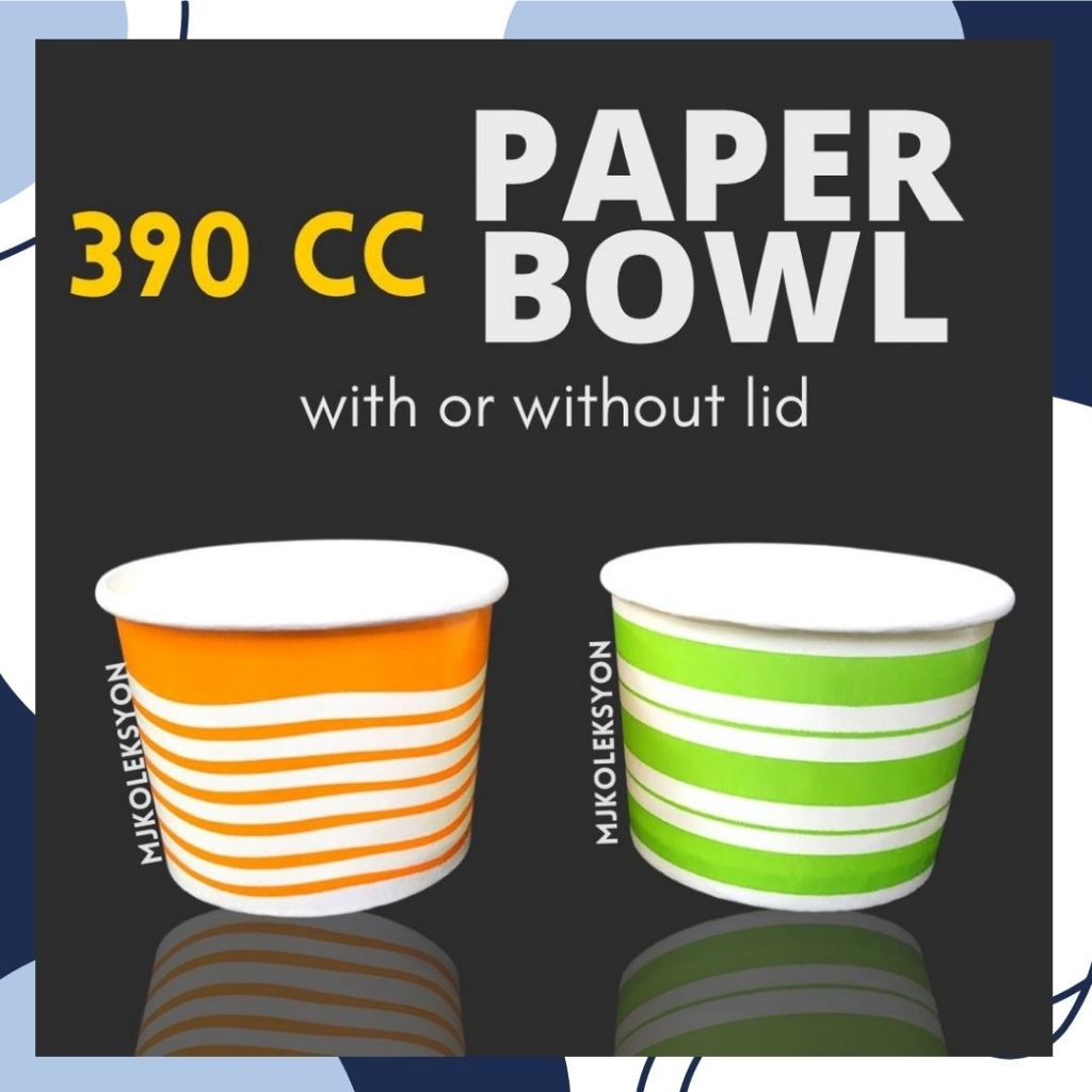 50pcs Paper Bowl 390cc w/ Lid or w/o Lid best for Ramen Icecream ...