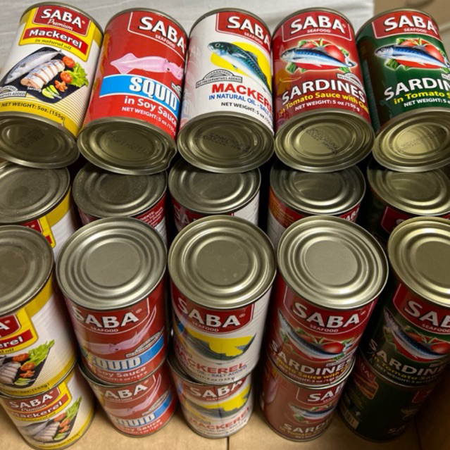 7cans Saba Canned Sardines Mackerel Squid 155g | Shopee Philippines