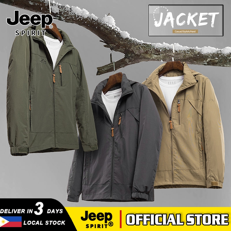 JEEP SPIRIT Men's Thin Jacket Outdoor Casual Sports Windbreaker ...