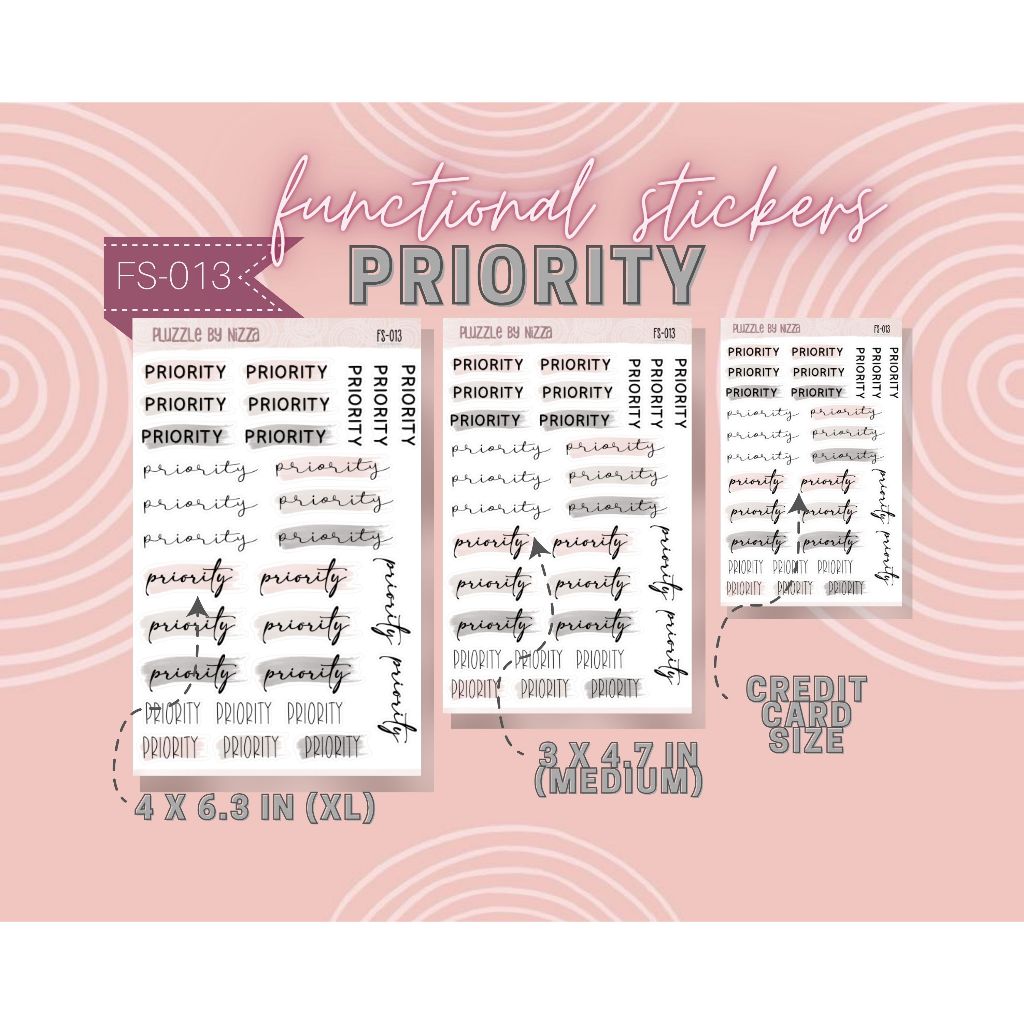 Priority Words Bullet Journal Planner Functional Stickers | Matte or ...