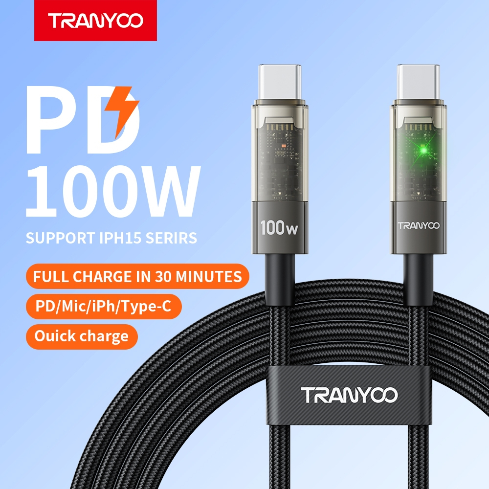 Tranyoo CC-1 100W 1.2M Data Cable Smart Power-off Fast Charging For ...