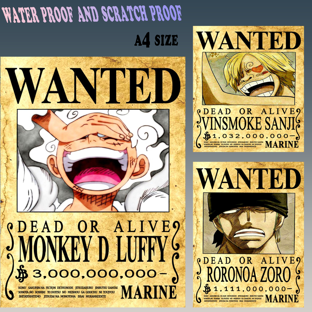 Anime One Piece Straw Hat Pirates Wanted Poster LATEST BOUNTY Wall ...