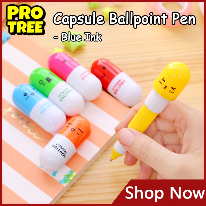 Creative Cute Ballpen Emoji Fold Pen Pills Capsule Shaped Colorful ...