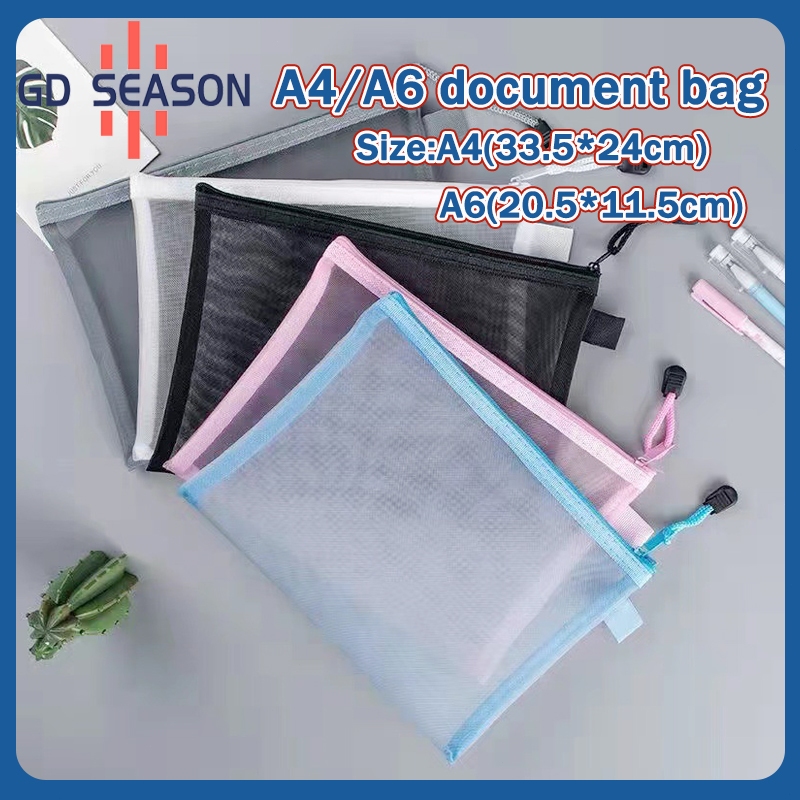 A4/A6 Plastic Envelopes Zipper Envelope Document Storage Pouch Bag ...