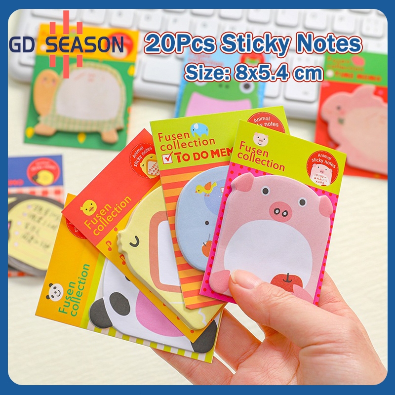 Kawaii Sticky Notes Cartoon memo pad 20 sheets Mini adhesive paper ...