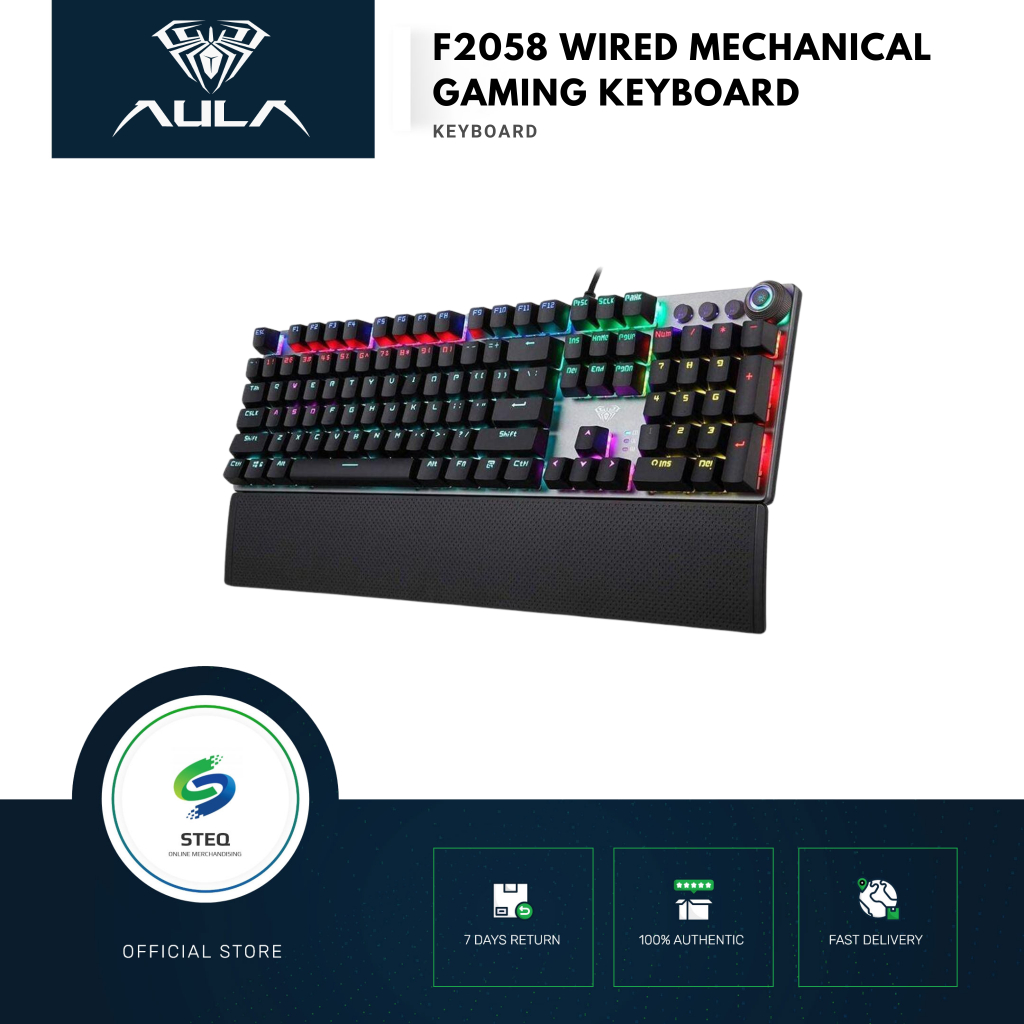 STEQ AULA F2058 USB Gaming Keyboard LED Light Game Mice Multimedia ...