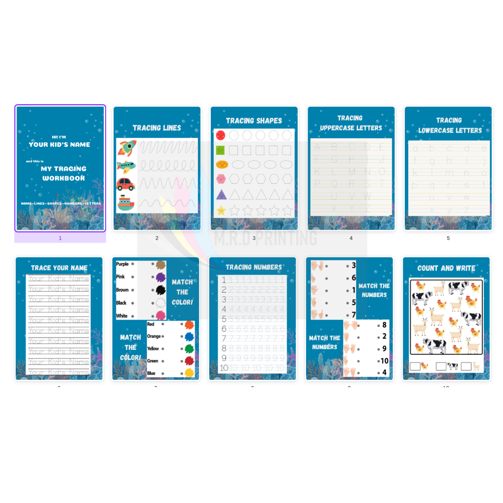 PERSONALIZE / CUSTOMIZED LAMINATED TRACING WORKBOOK (SEND YOUR NAMES ...