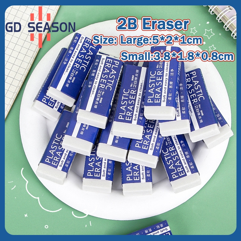 2B 1PC white Plastic Eraser PVC Rubber student pencil eraser stationery ...
