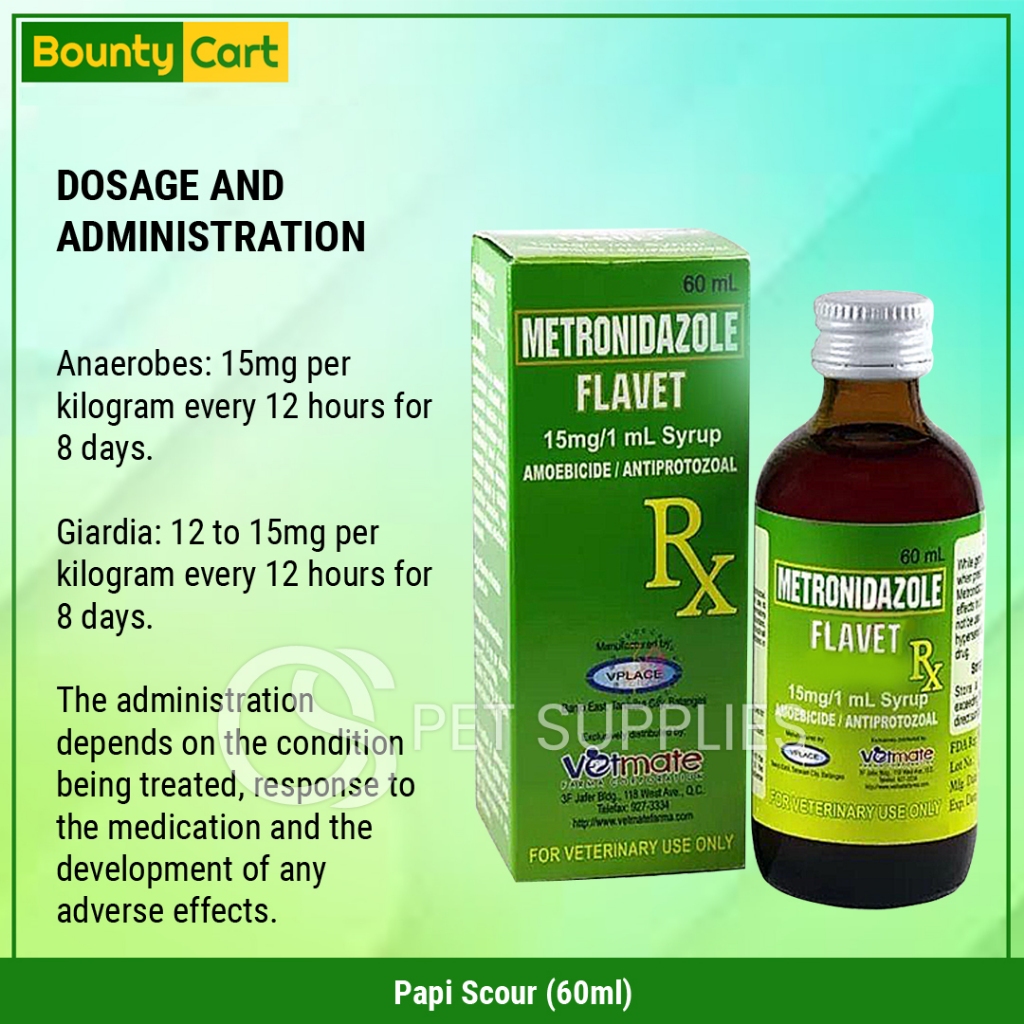 BC-15mg/1mL Papi Metronidazole Flavet Syrup Amoebicide and ...