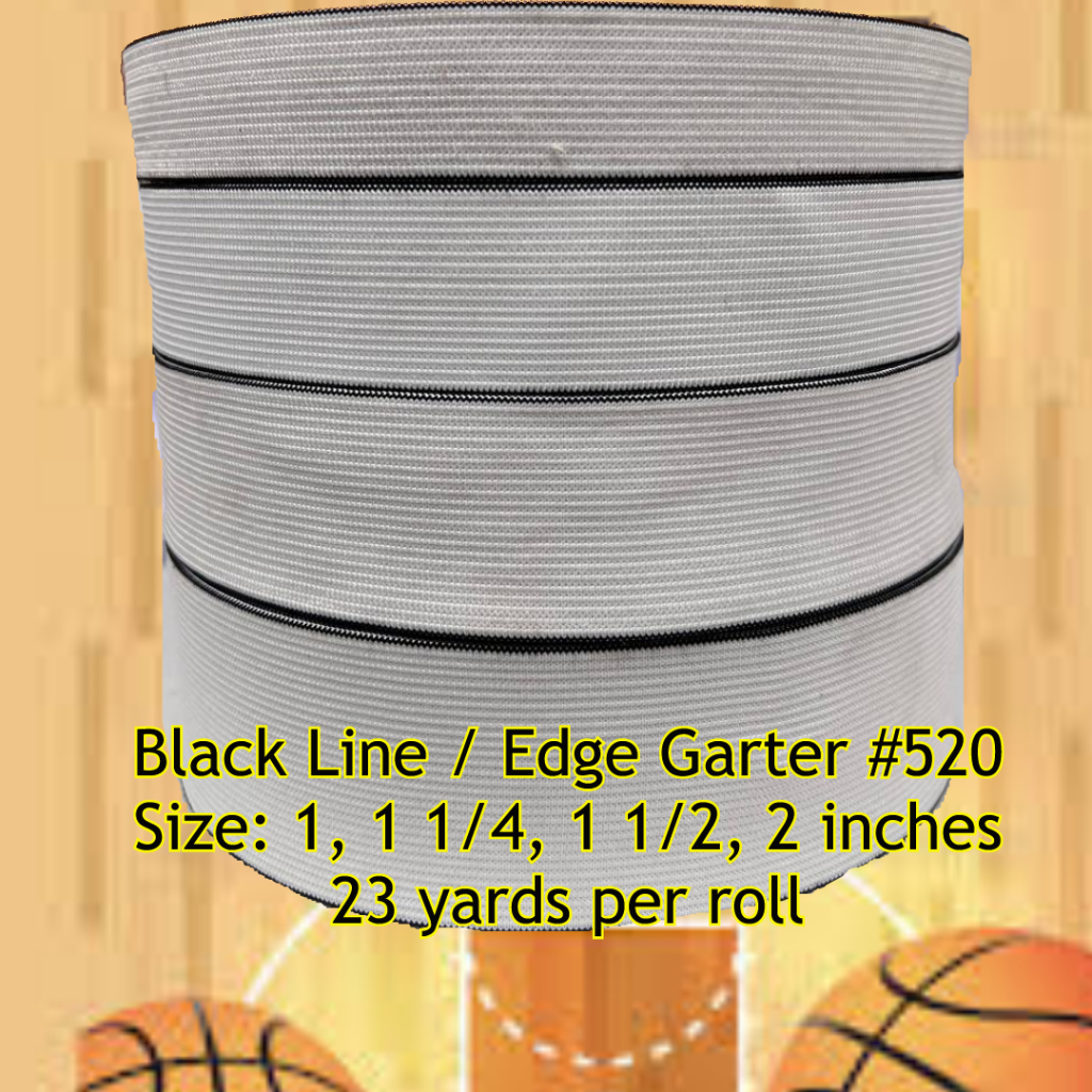 Black Edge Black Line Nylon Garter #520 (23 yards per roll) Elastic ...