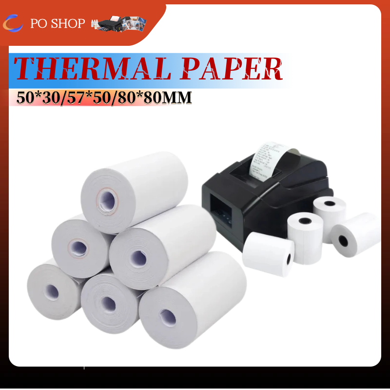 Thermal Paper Coreless Rolls 57x30mm 57x50mm 80x80mm POS Receipt Paper ...