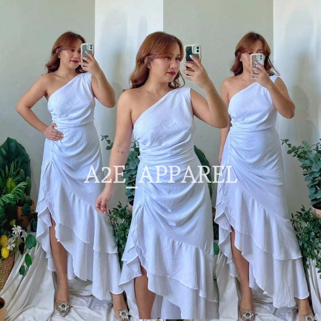 A2E | Fida Dress | Assymetrical One Side Ruffles Layered Cut Out Sexy ...