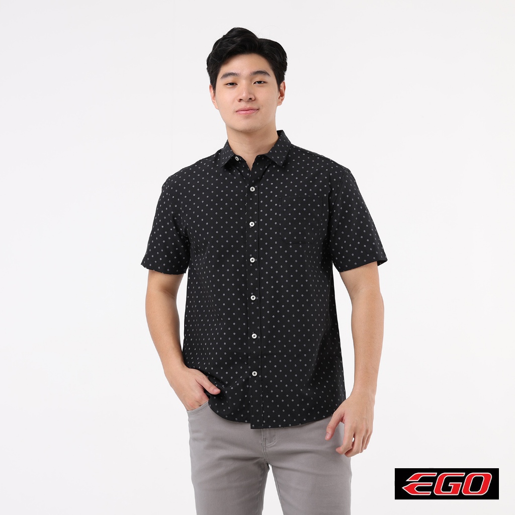 Ego Woven Printed Oxford Short Sleeve Polo EMT04-0786 | Shopee Philippines
