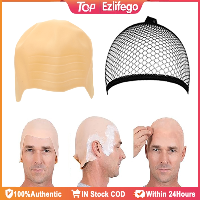 Latex Bald Cap Halloween Latex Makeup Bald Head Wig Cap Rubber Skinhead ...