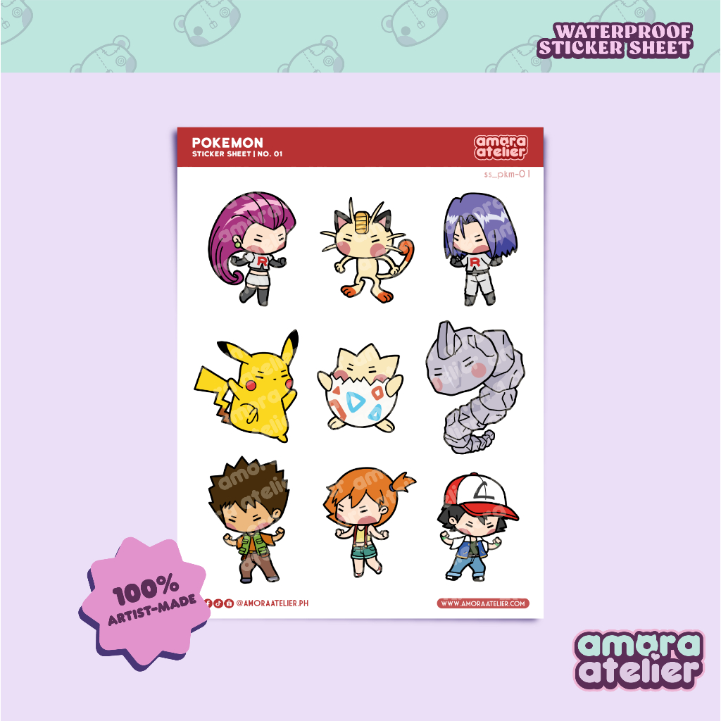 Sticker Sheet | Pokemon | Fan Art by Amora Atelier | Shopee Philippines