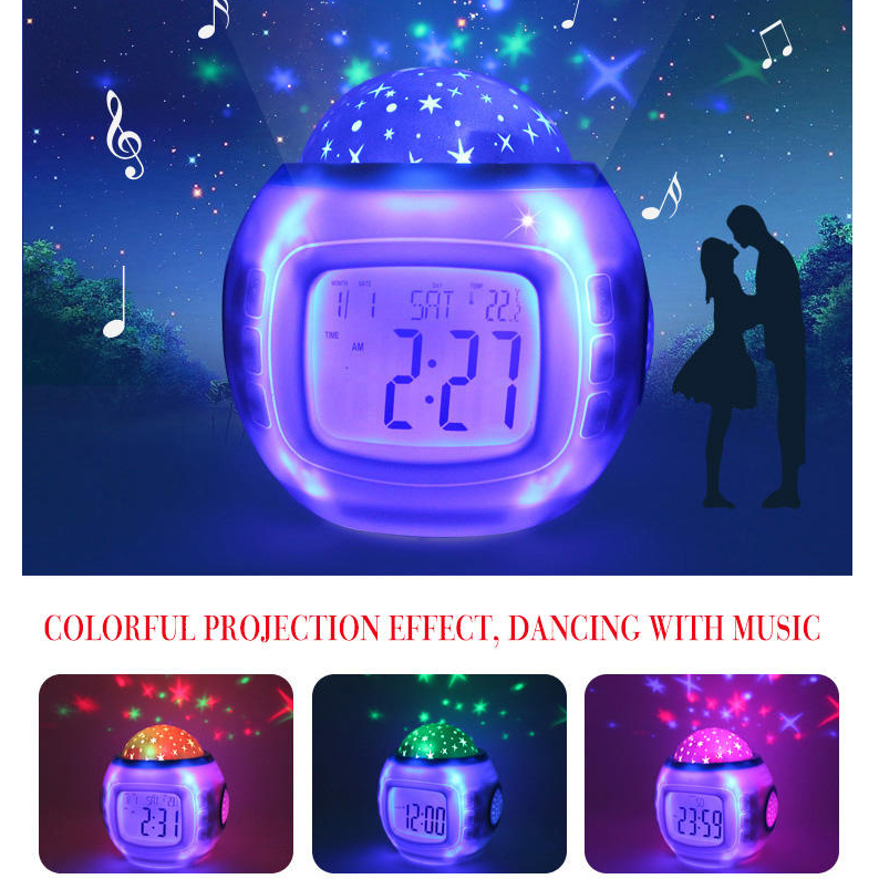 LED Clock Star Projector led light alarm Clock with starshine Magic ...