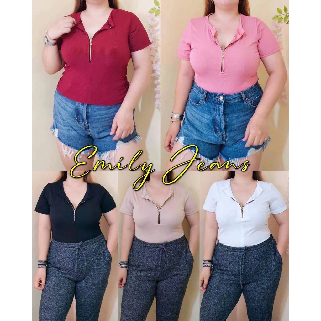 EMILY Plus Size XXL Knitted Zipper Croptop New Trend BESTSELLER8 10444 ...