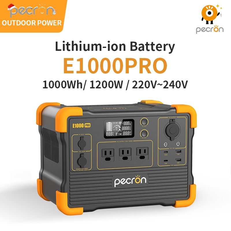 Pecron E1000Pro 1000Wh 1200W Portable Power Station Lithium-ion Battery ...