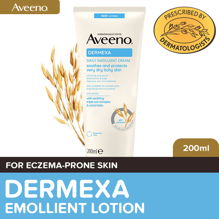 Aveeno Dermexa Cream 200ml: eczema lotion, atopic dermatitis, for ...