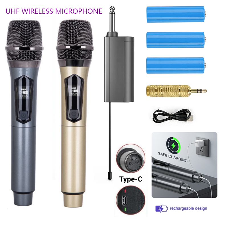 Wireless Microphone UHF UT161/UT162 Rechargeable Charging Microphone ...