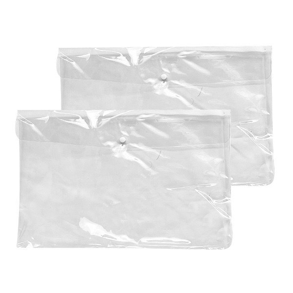 Plastic Envelope Transparent Gauge 4 Short / Long with Snap Botton ...