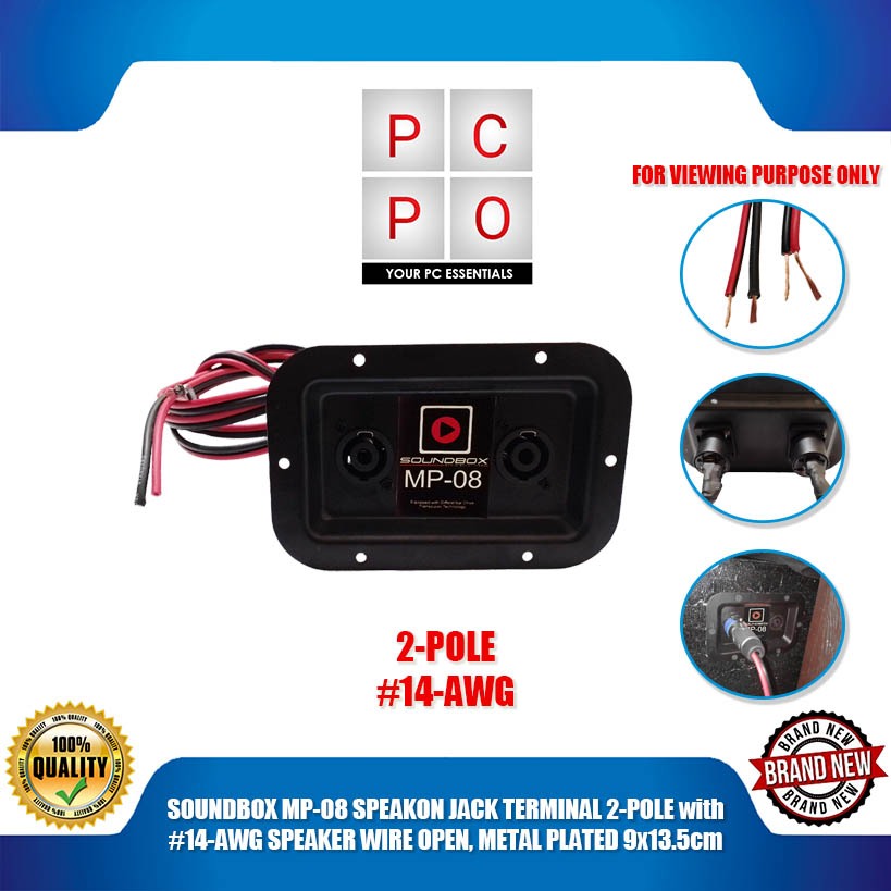 PC PO SOUNDBOX MP-08 SPEAKON JACK TERMINAL 2-POLE with #14-AWG SPEAKER ...