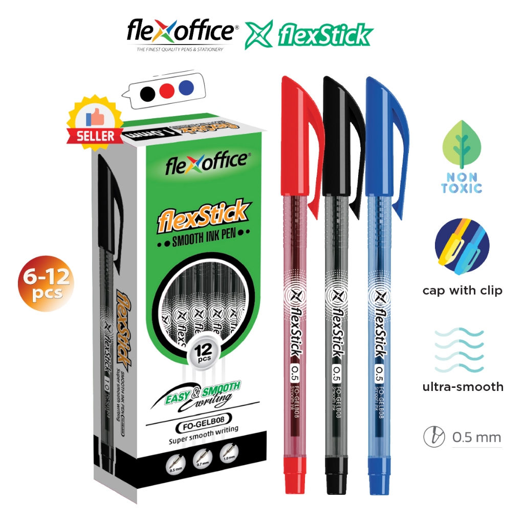 FlexOffice FlexStick 0.5mm GelPen Bestseller - 6pcs/12pcs - 3color - FO ...
