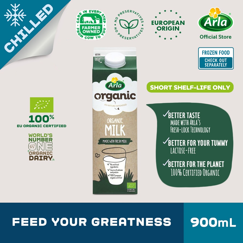 Arla Organic Fresh Full Cream Milk 900ml | Shopee Philippines