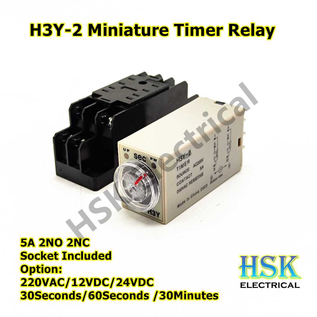 H3Y-2 Miniature Timer Relay 5A with socket | Shopee Philippines
