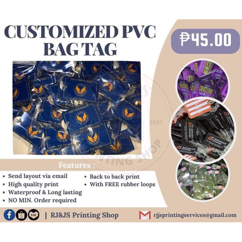 CUSTOMIZED PVC BAG TAG | Shopee Philippines