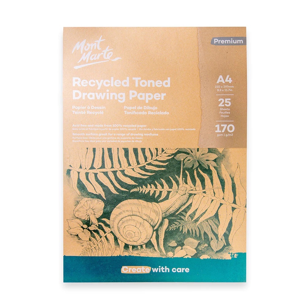 Mont Marte Recycled Toned Drawing Paper A4 or A5 25 Sheets 170gsm ...