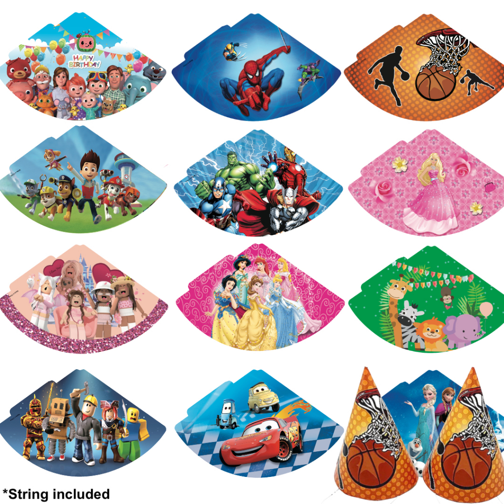 Kids Character Party Hats String Included 6 pcs Basketball Party Hat ...
