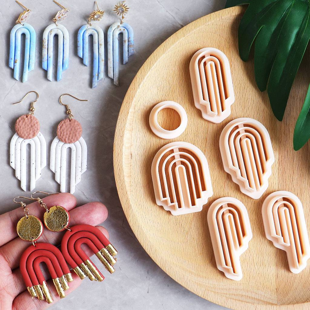 Drip Style Polymer Clay Cutter Set (5pcs + 1 circle stud) | Shopee ...