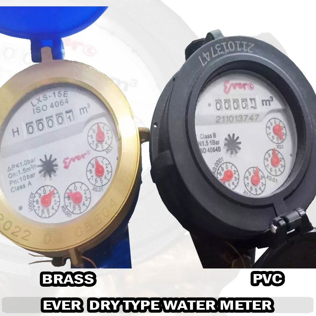 EVER WATER METER DRY TYPE PVC (10pcs max per order) | Shopee Philippines