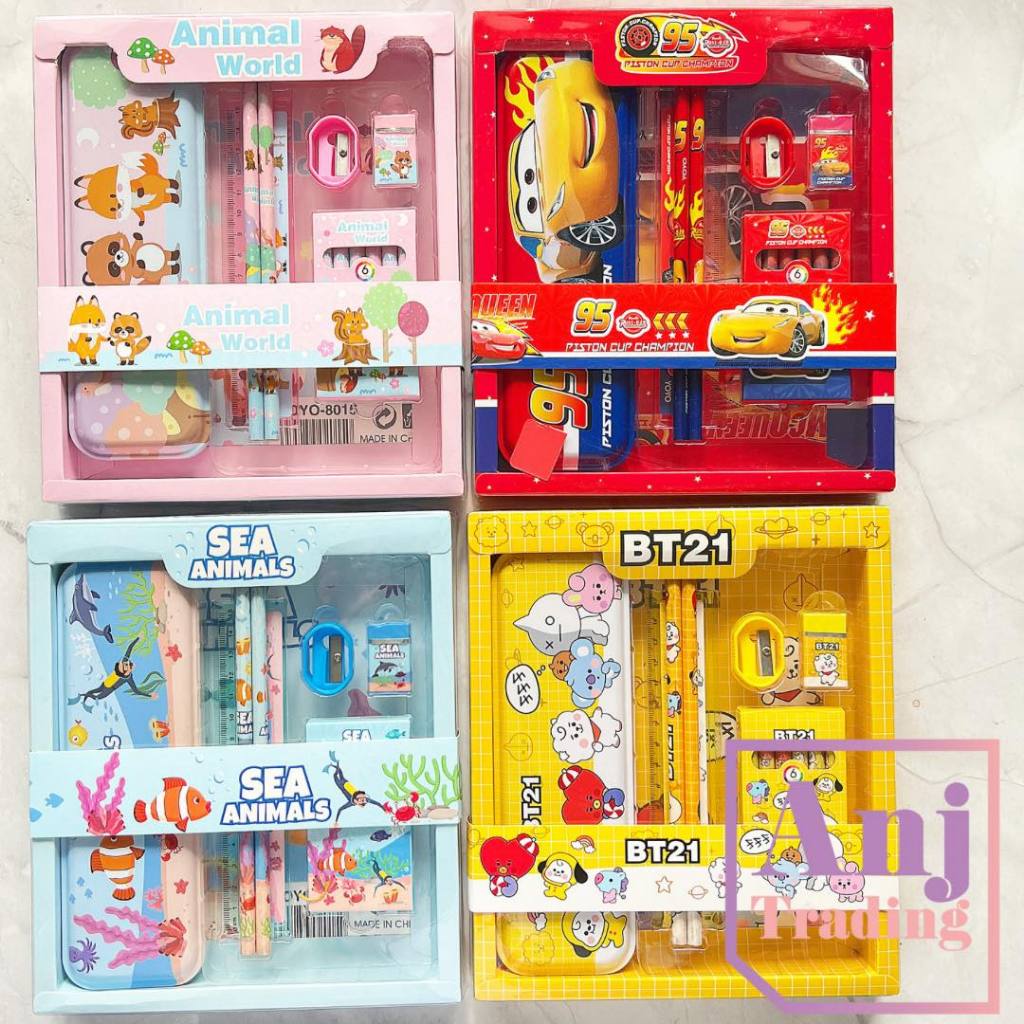 7 in 1 Stationery Items With Case Stationery Gift Set School Supplies ...