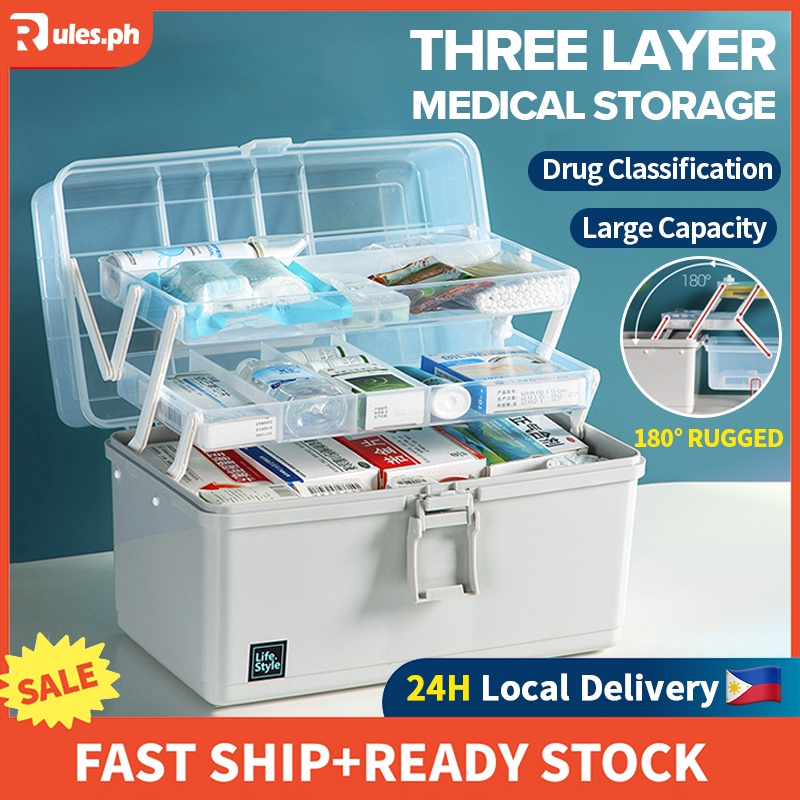 First Aid Kit Storage Box Plastic Family First aid box/Emergency ...