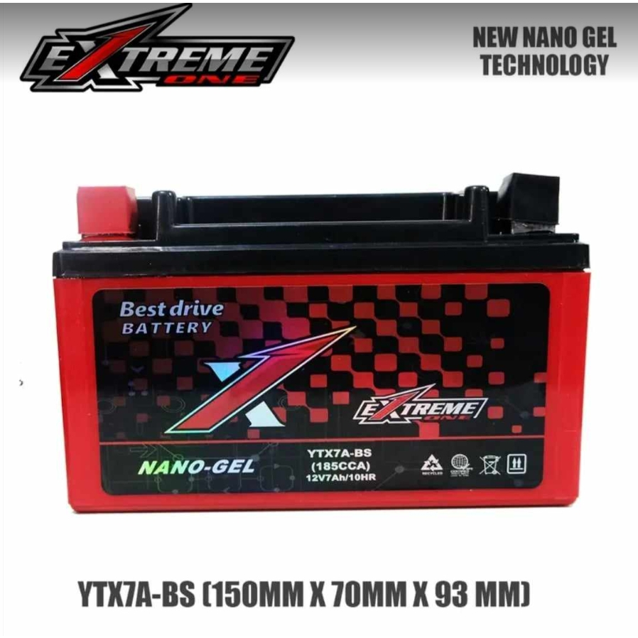 EXTREME ONE NANO GEL BATTERY FOR MOTORCYCLE YB2.5L/YTX5A/12N5L/YTX7L ...