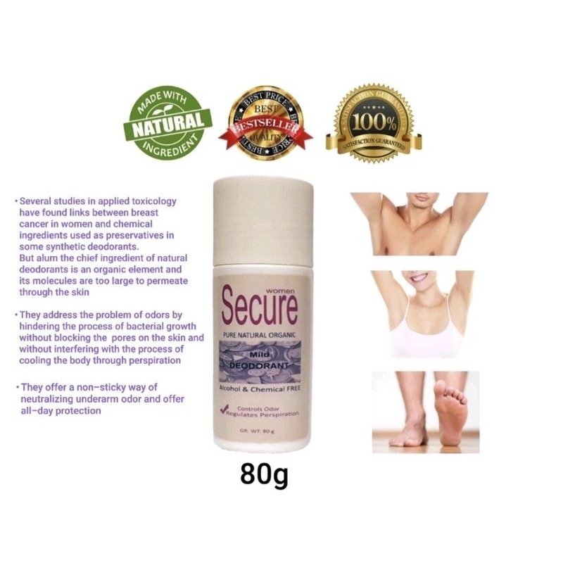 Secure Deodorant Underarm & Foot Whitening Anti-Bacterial Anti ...