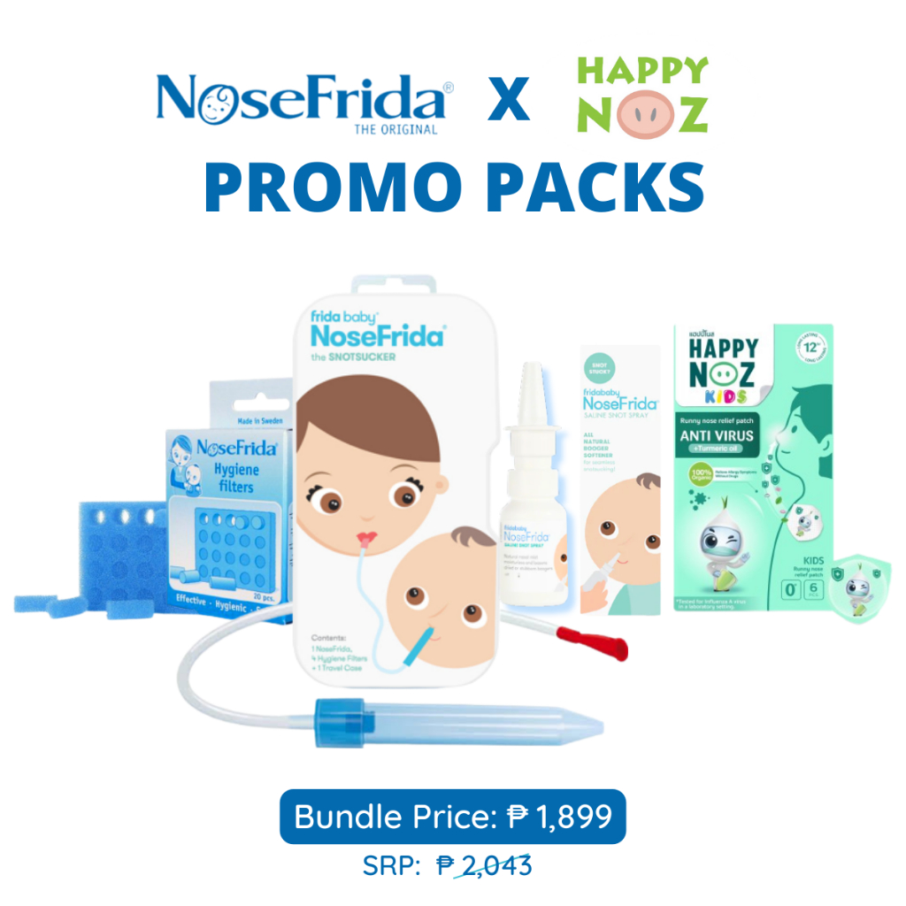 NoseFrida x Happy Noz Promo Pack [Nose Frida Nasal Aspirator , Saline ...