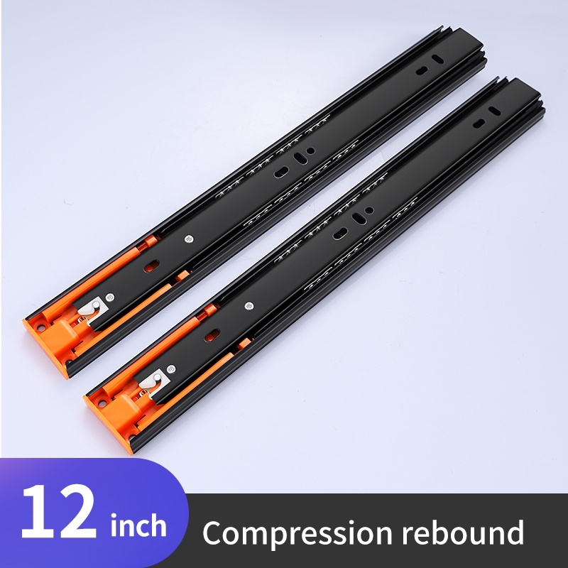 Rebound three section rail press type self popping drawer rail press ...