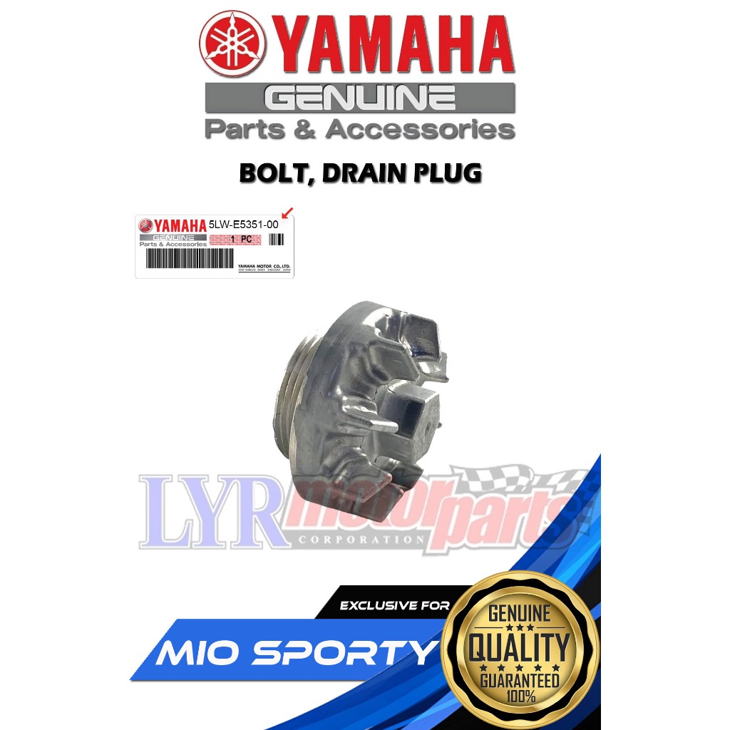 YAMAHA GENUINE BOLT, DRAIN PLUG MIO 115 SPORTY ( 5LW-E5351-00 ) | Shopee Philippines