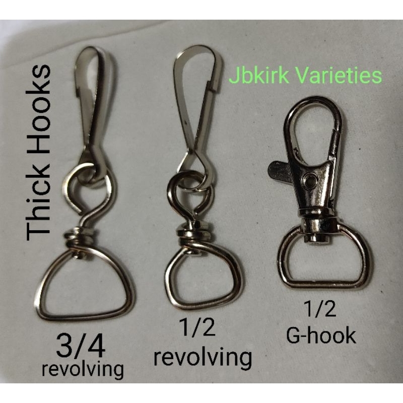 ID Hook Quality & Thick, 1/2 & 3/4" Revolving 20pcs & 1/2" G-Hook ...