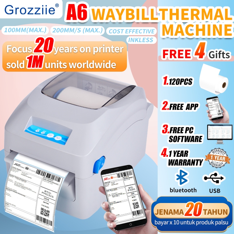 Thermal printer air Waybill Barcode Shipping Label bluetooth usb ...