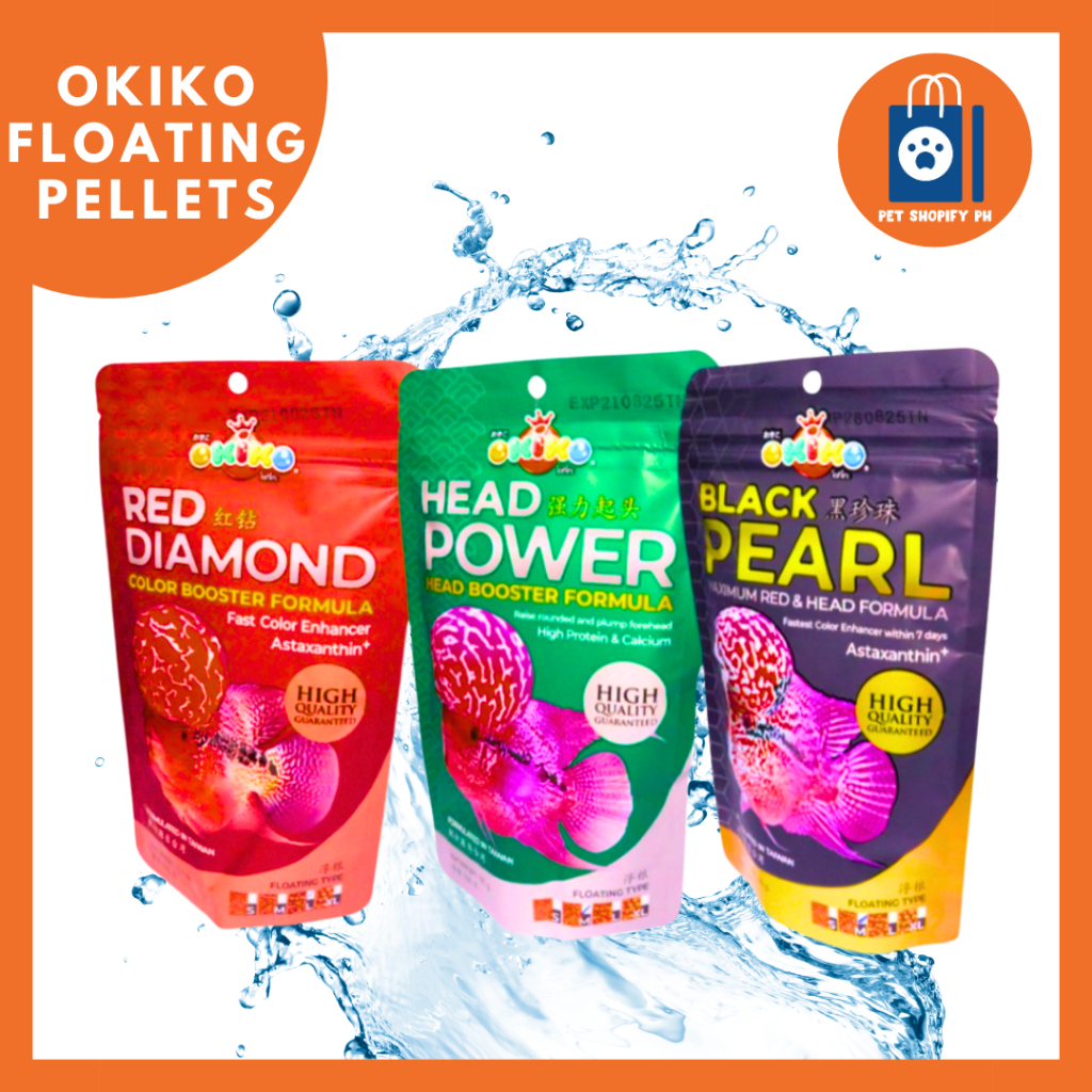 100g Okiko Floating Pellets - Red Diamond, Head Power, Black Pearl ...