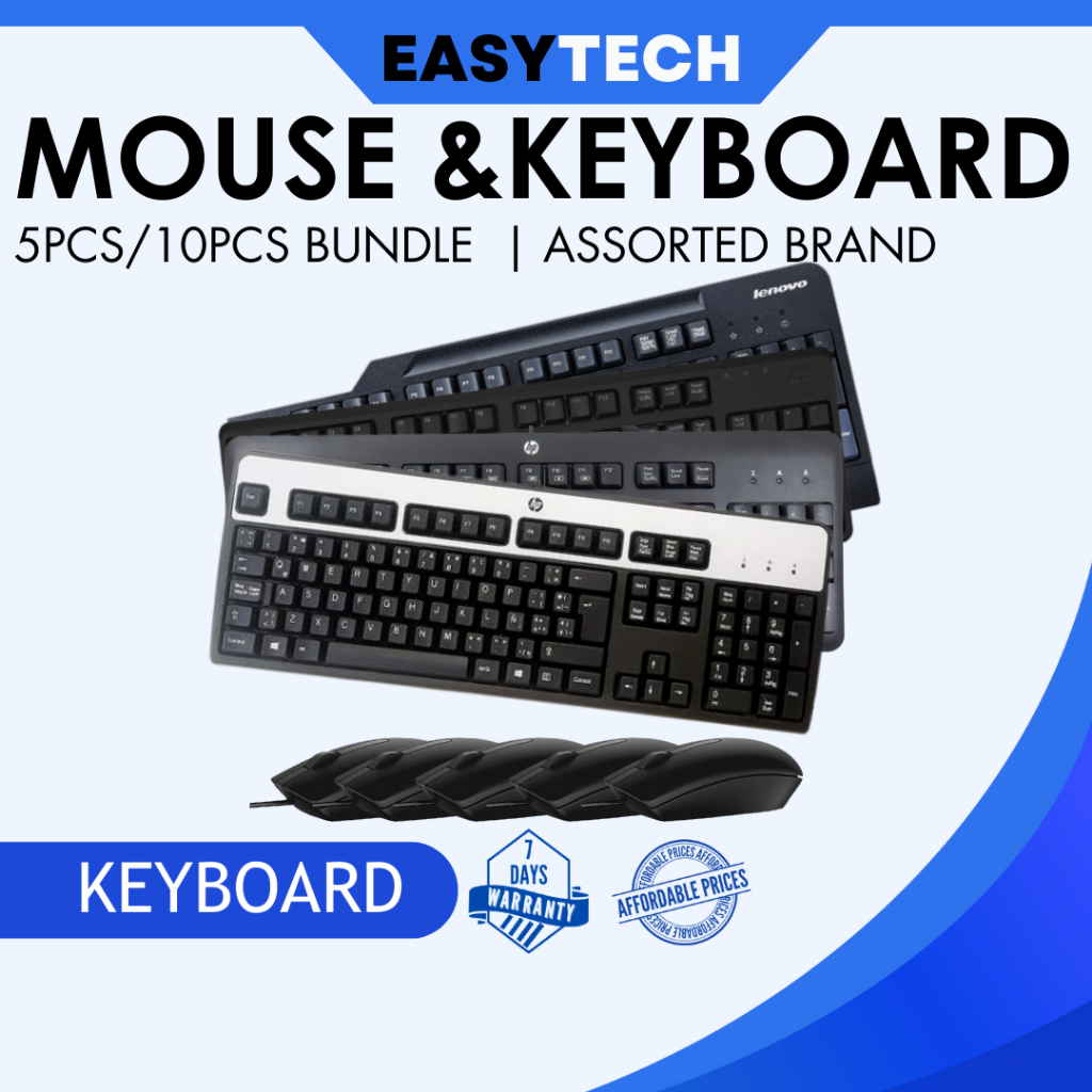EASYTECH | Assorted MOUSE and KEYBOARD Bundle 5pcs Used) | Shopee ...
