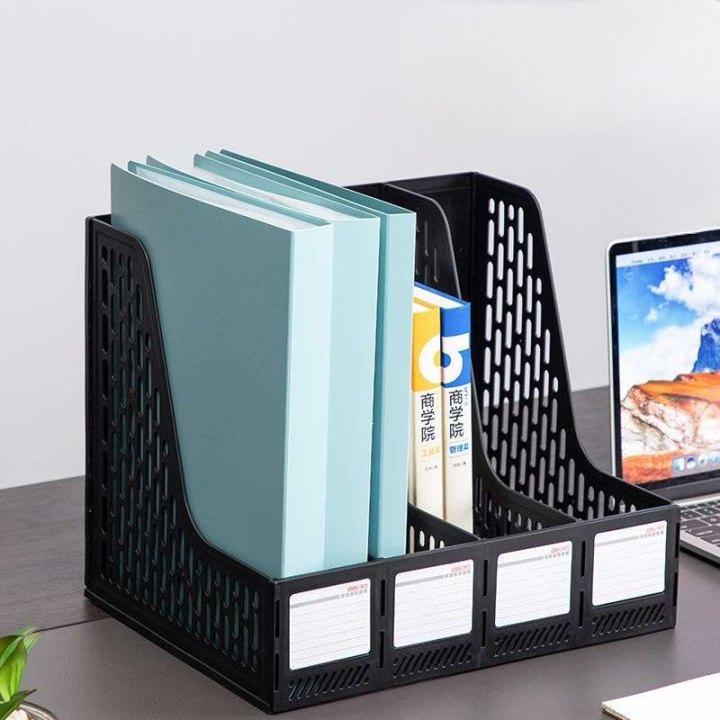 File Rack A4 Plastic Thickened 4 Divider File Document Organizer File ...