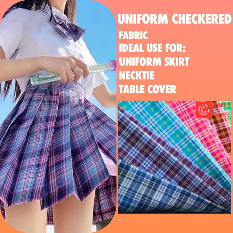 School Uniform Checkered Skirt 60” width Fabric (TELA ONLY) | Shopee ...