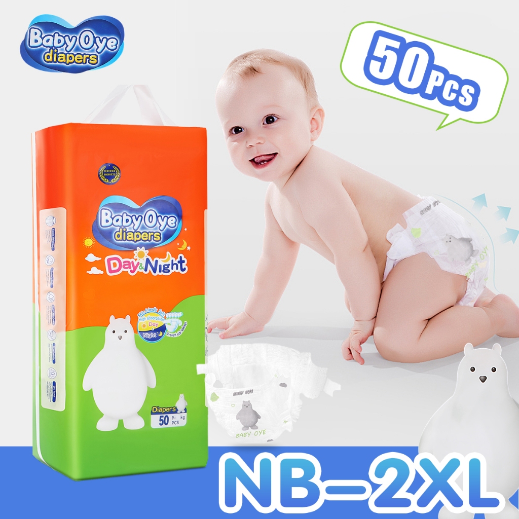 BabyOye Korean Diaper Baby Diapers Imported Tape/Pant 50pcs Breathable Ultra Thin And Dry Unisex ...