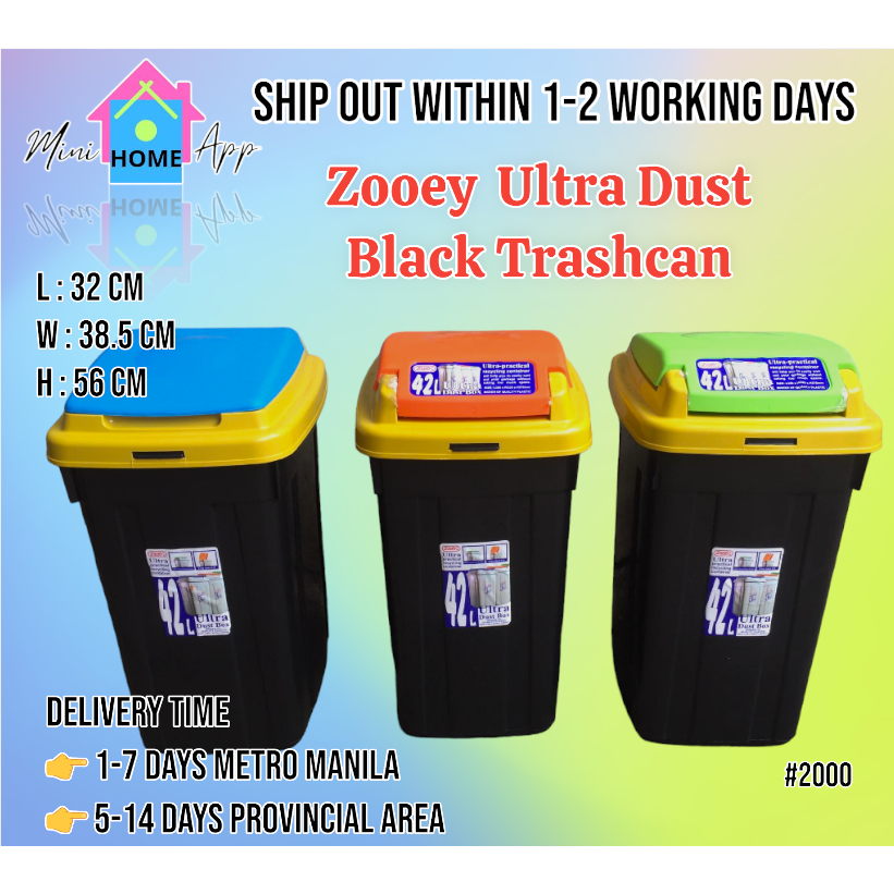 ZOOEY 42 LITERS TRASH CAN TRASH BIN BASURAHAN | Shopee Philippines