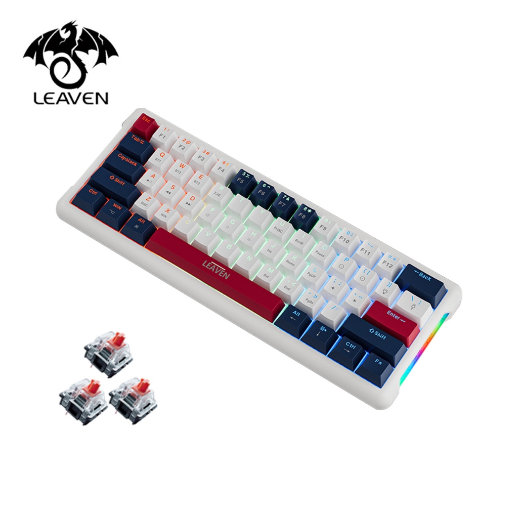 LEAVEN K610 61Keys Tri-Mode / Wired Hot-Swappable Mechanical Gaming ...